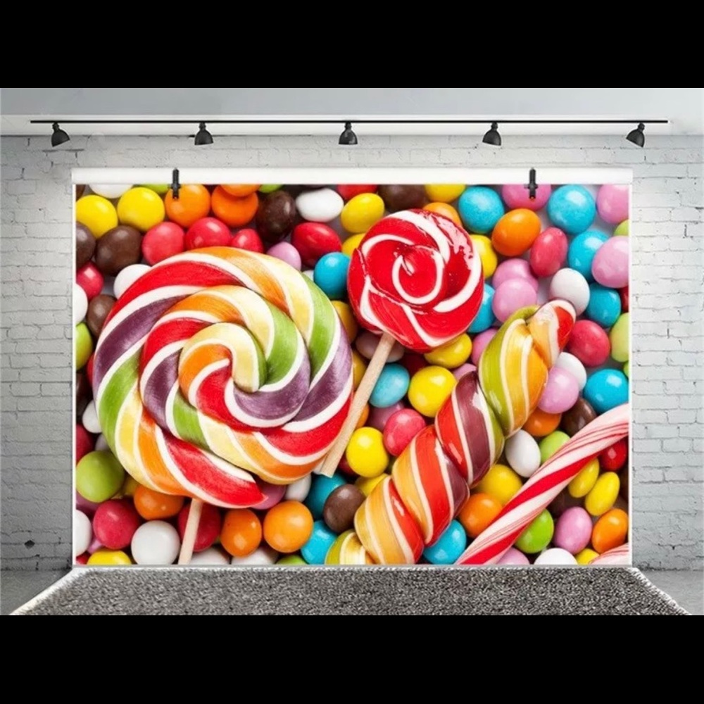 7x5ft Candy Lollipop Backdrop! - Gem